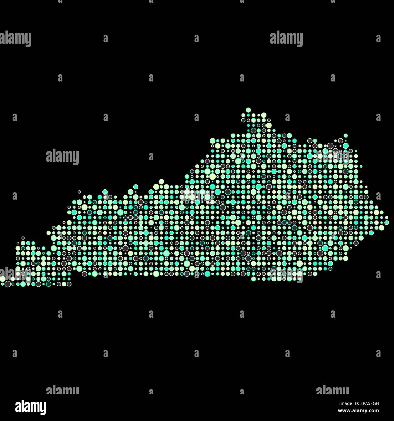 Kentucky Map Silhouette Pixelated generative pattern illustration Stock ...