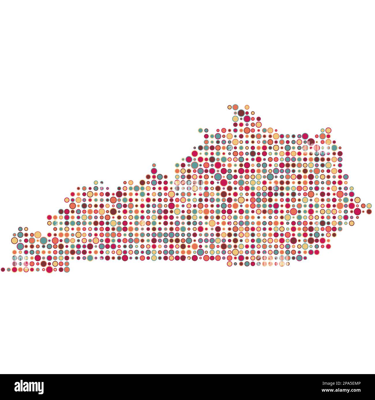 Kentucky Map Silhouette Pixelated generative pattern illustration Stock ...
