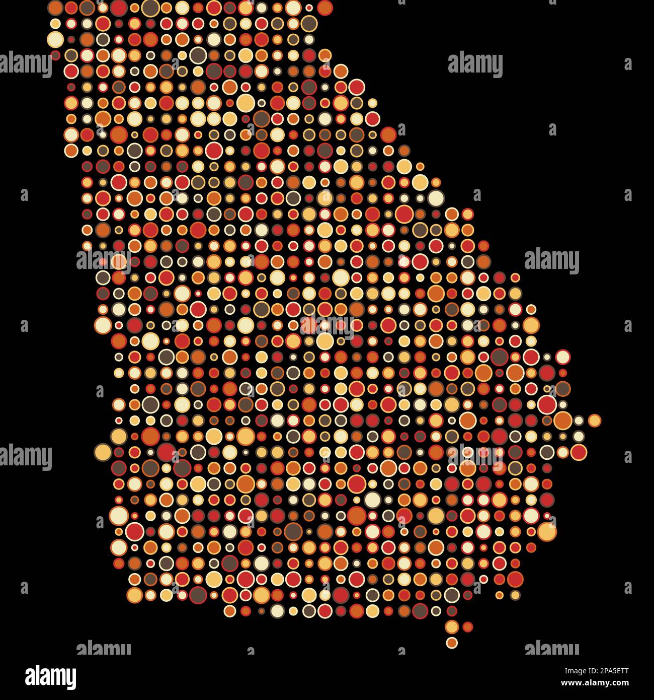 Georgia Map Silhouette Pixelated generative pattern illustration Stock ...