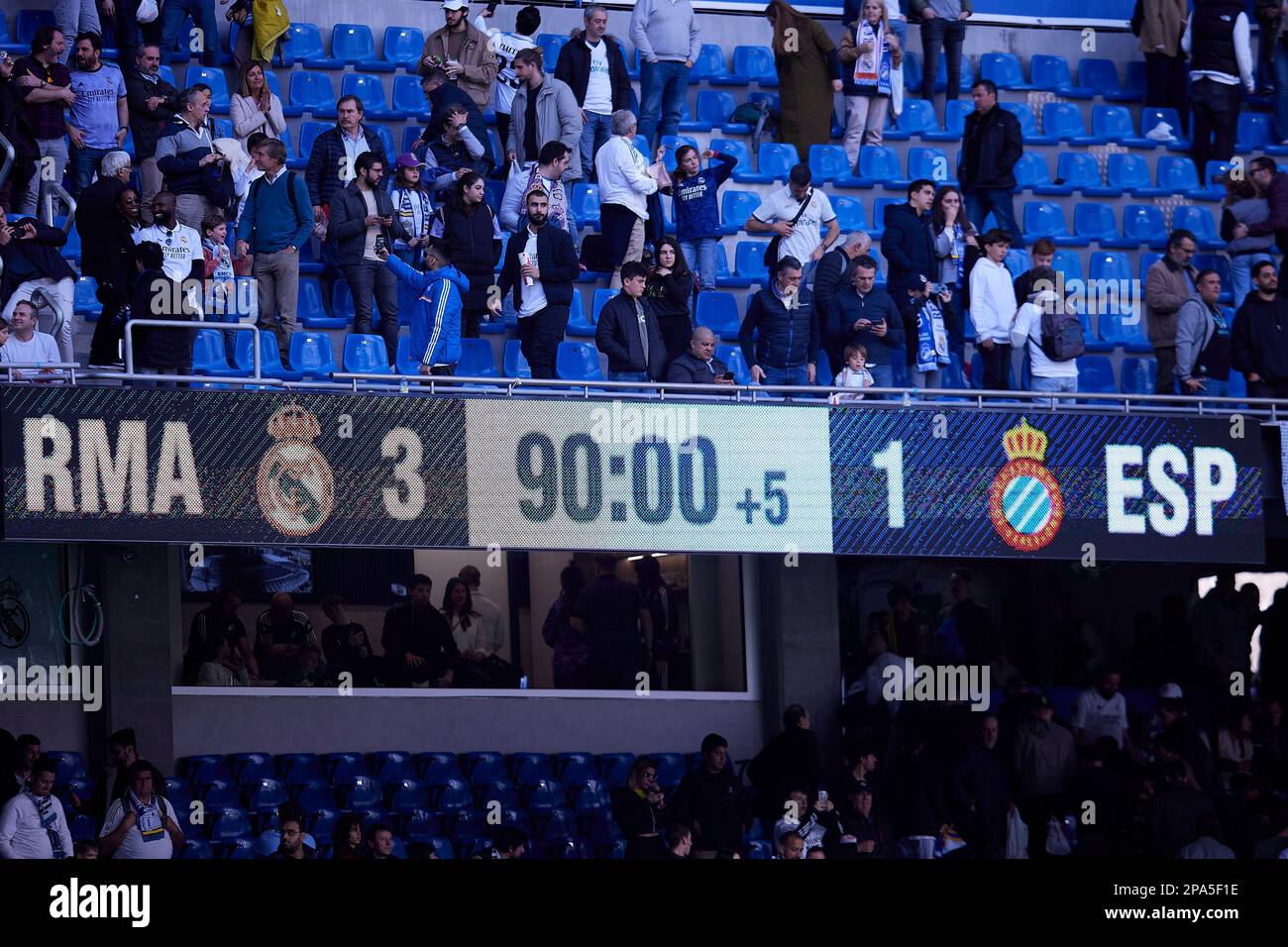Madrid, Spain. 11th Mar, 2023. Final match score seen during the match ...