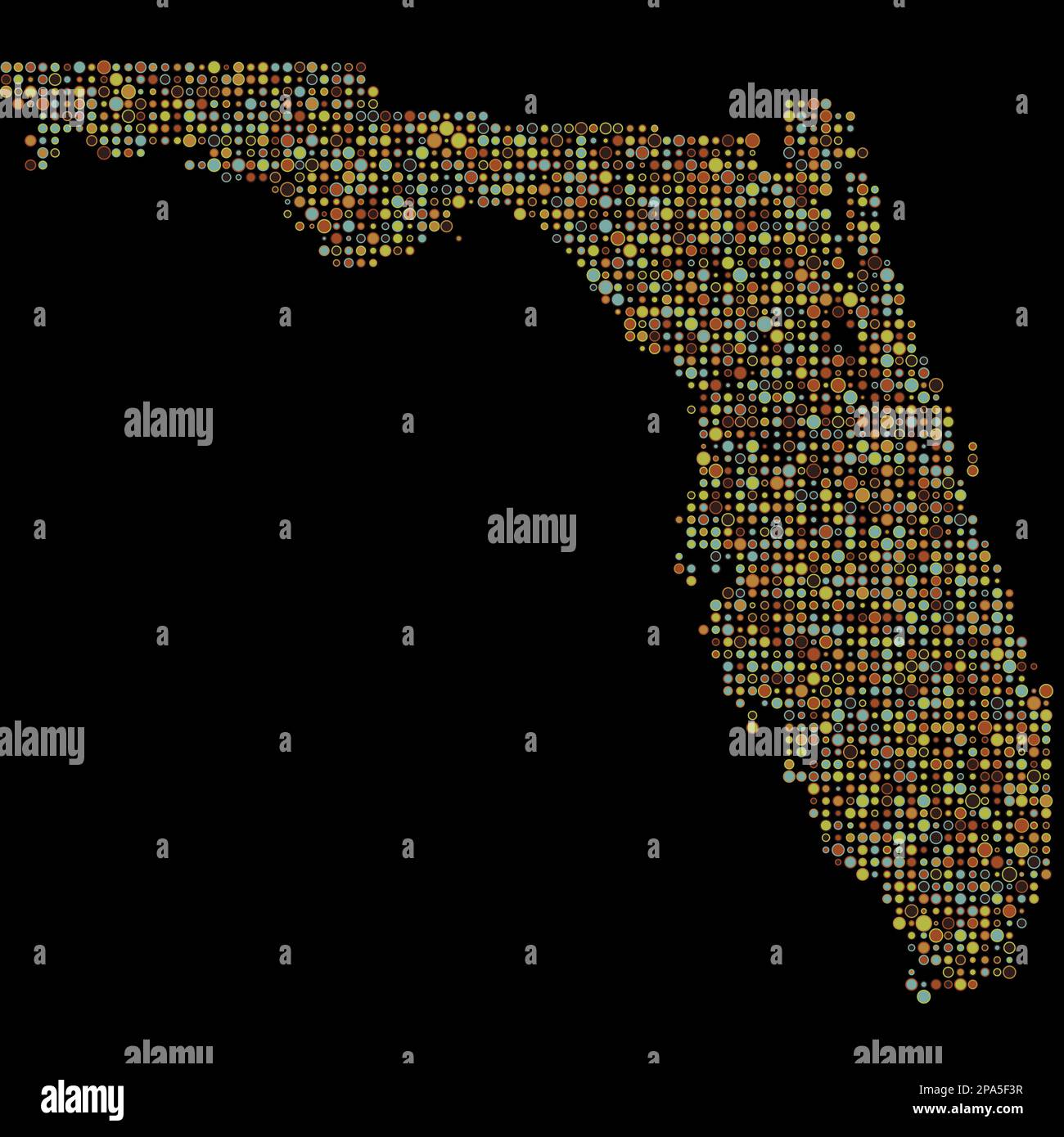 Florida Map Silhouette Pixelated generative pattern illustration Stock ...