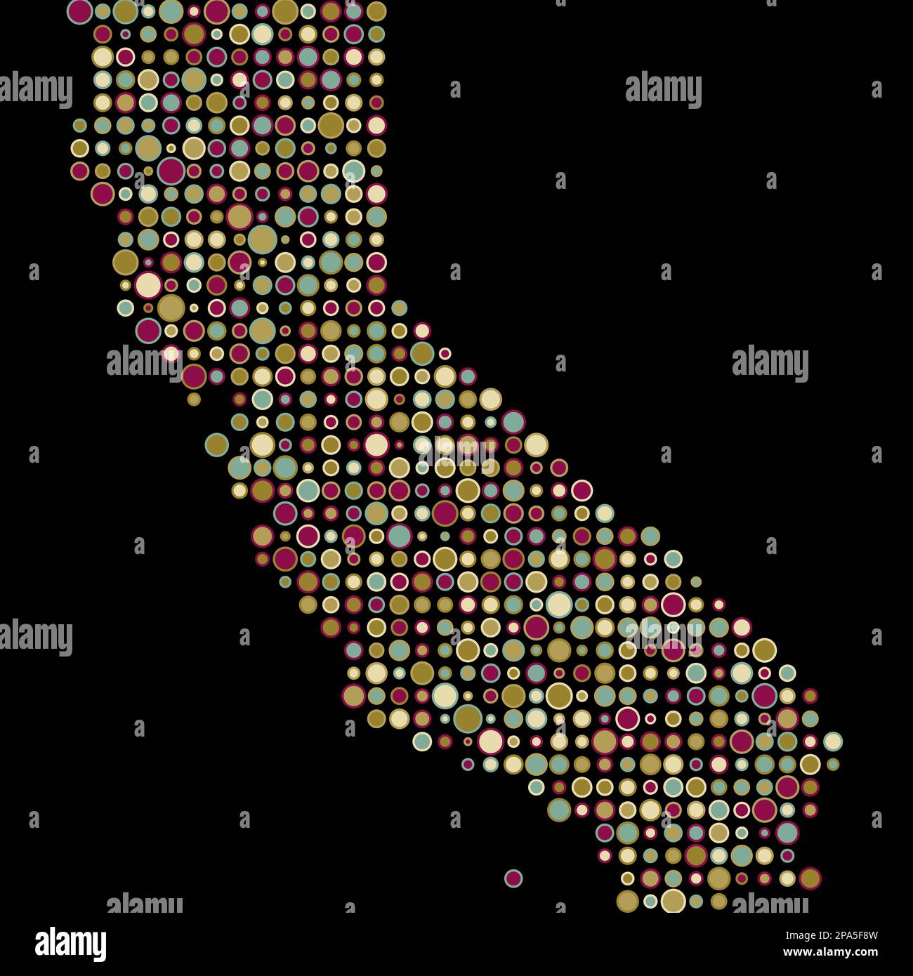 California Map Silhouette Pixelated generative pattern illustration ...