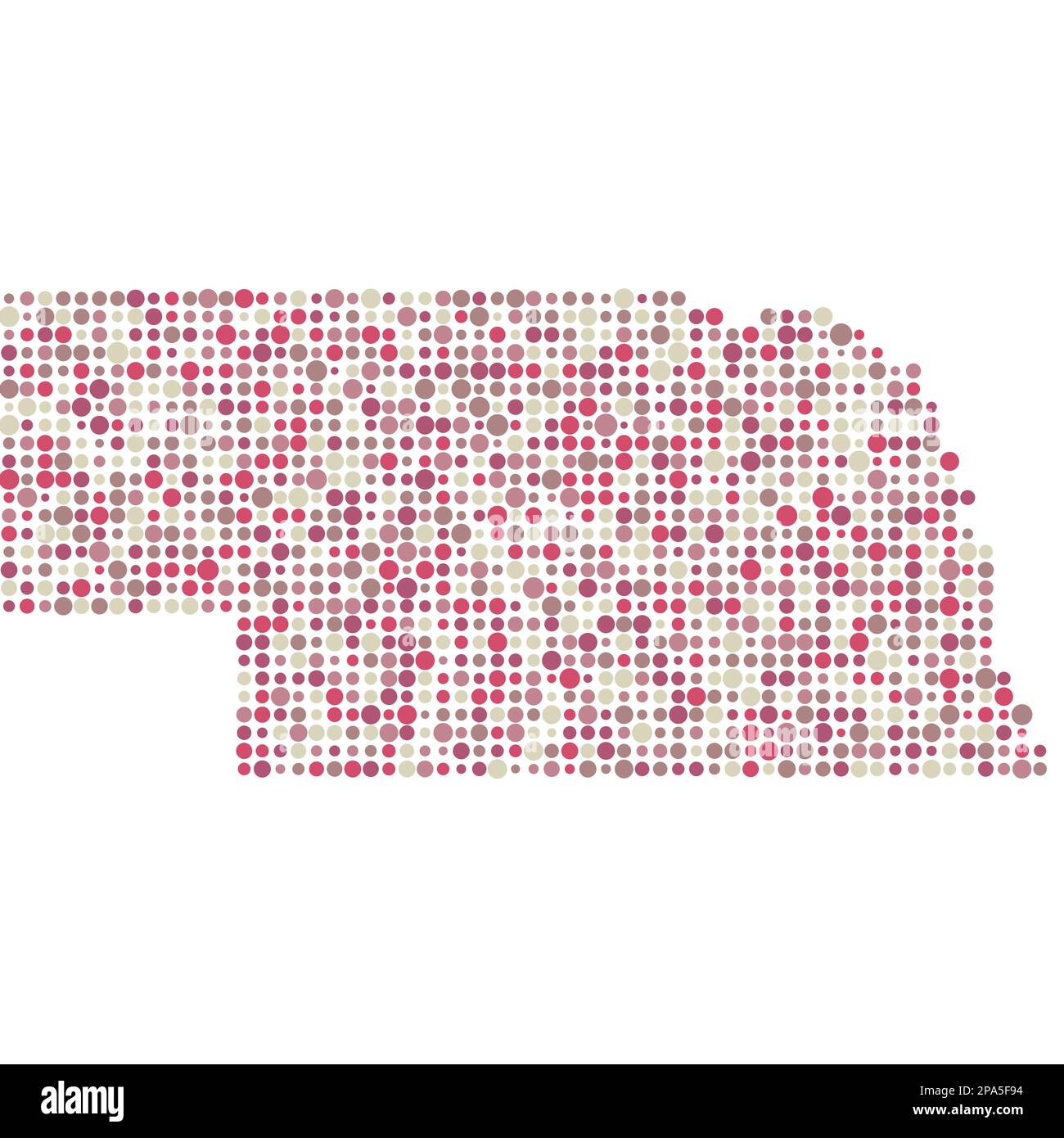 Nebraska Map Silhouette Pixelated generative pattern illustration Stock ...