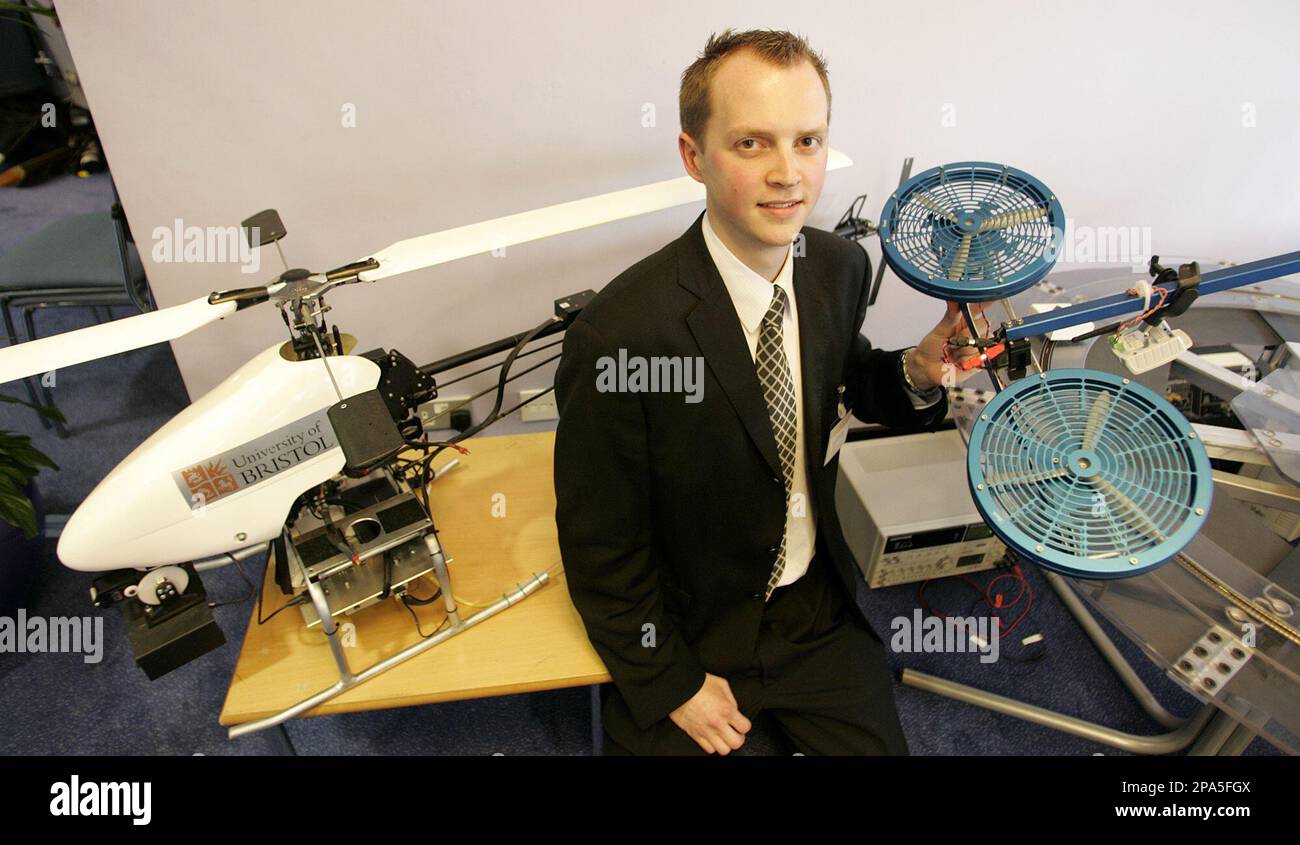 Chris Jones, of Bristol University, poses for photographs with a vision ...