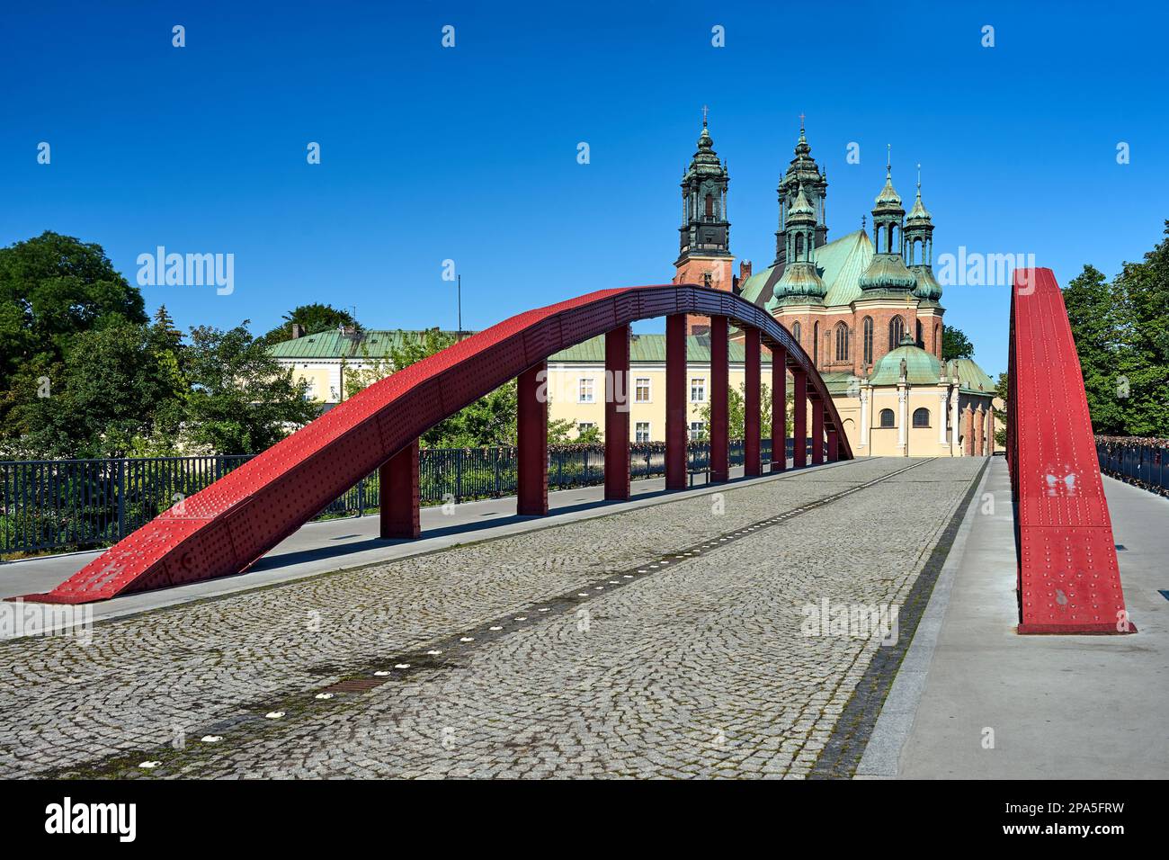 Steel structure of the bridge over the Warta River in the city of ...