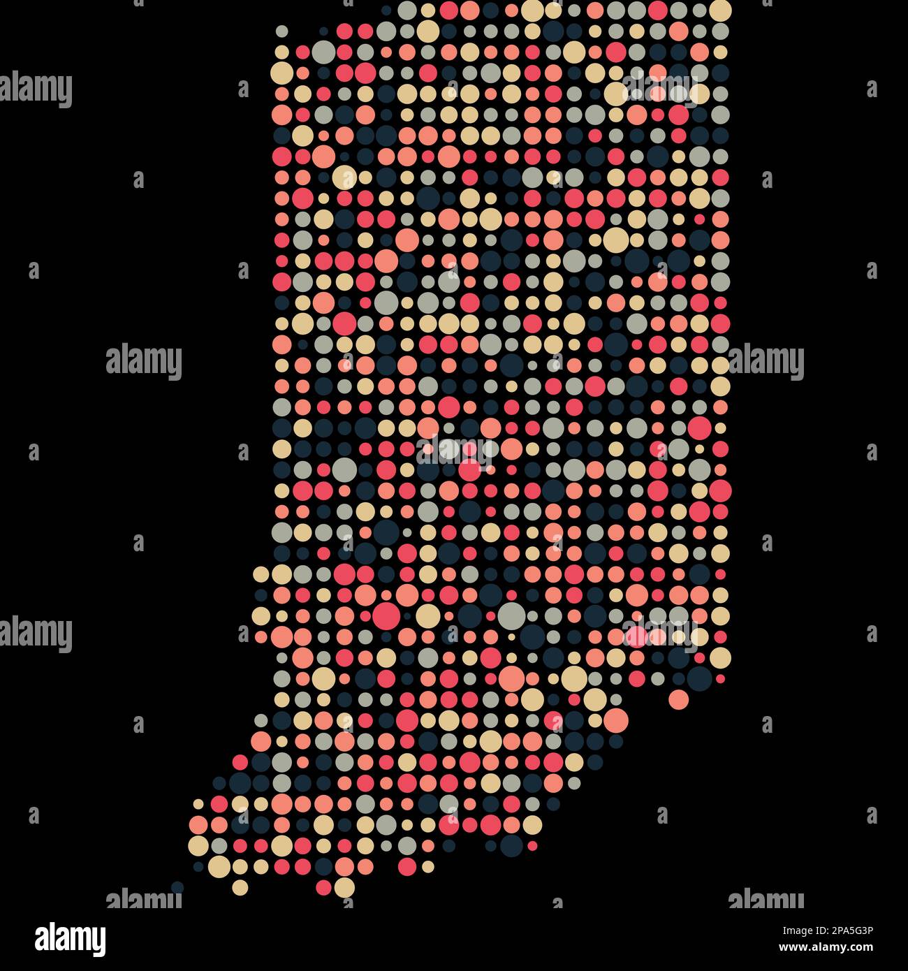 Indiana Map Silhouette Pixelated generative pattern illustration Stock ...