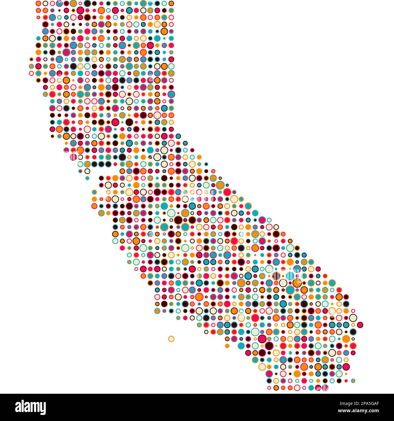 California Map Silhouette Pixelated generative pattern illustration ...