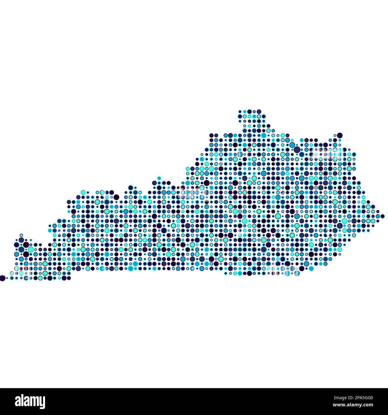 Kentucky Map Silhouette Pixelated generative pattern illustration Stock ...