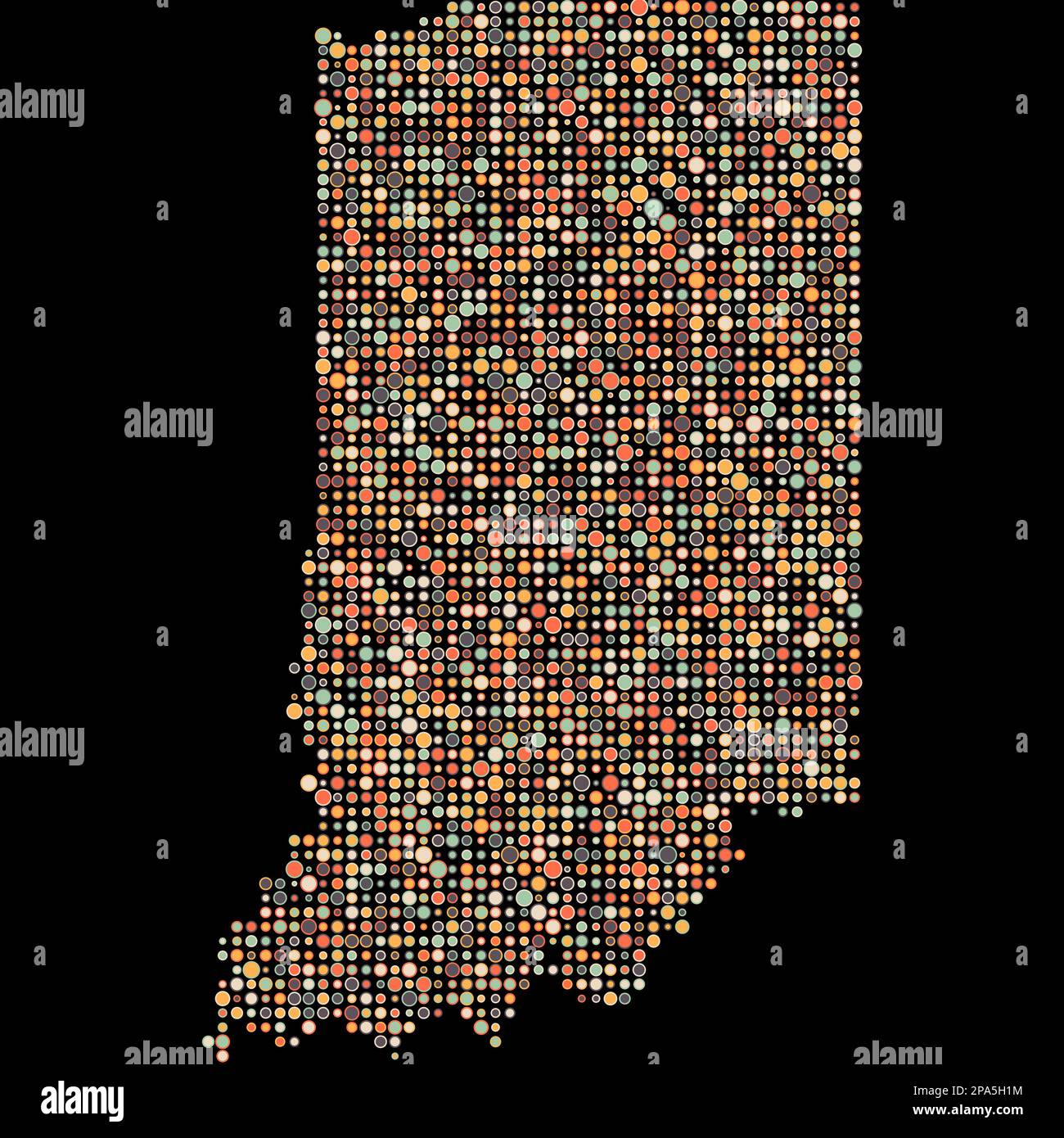 Indiana Map Silhouette Pixelated generative pattern illustration Stock ...