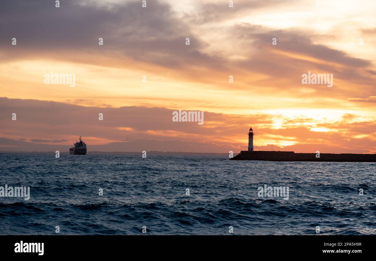 Amazing sunset at Almeria beach, in Spain Stock Photo - Alamy