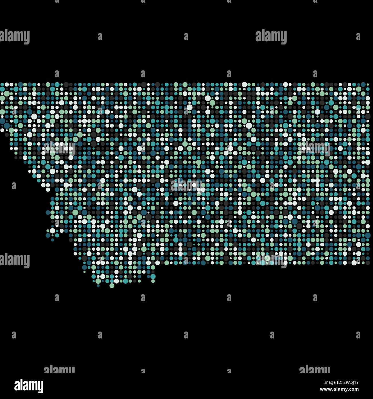Montana Map Silhouette Pixelated generative pattern illustration Stock ...