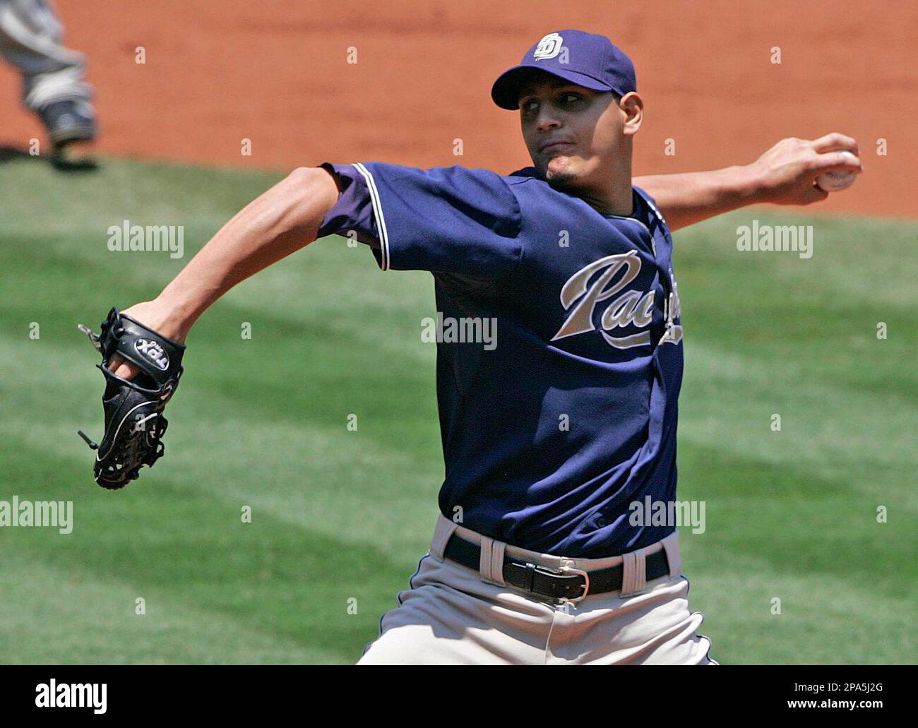 San Diego Padres starter Wil Ledezma works in the first inning of a ...