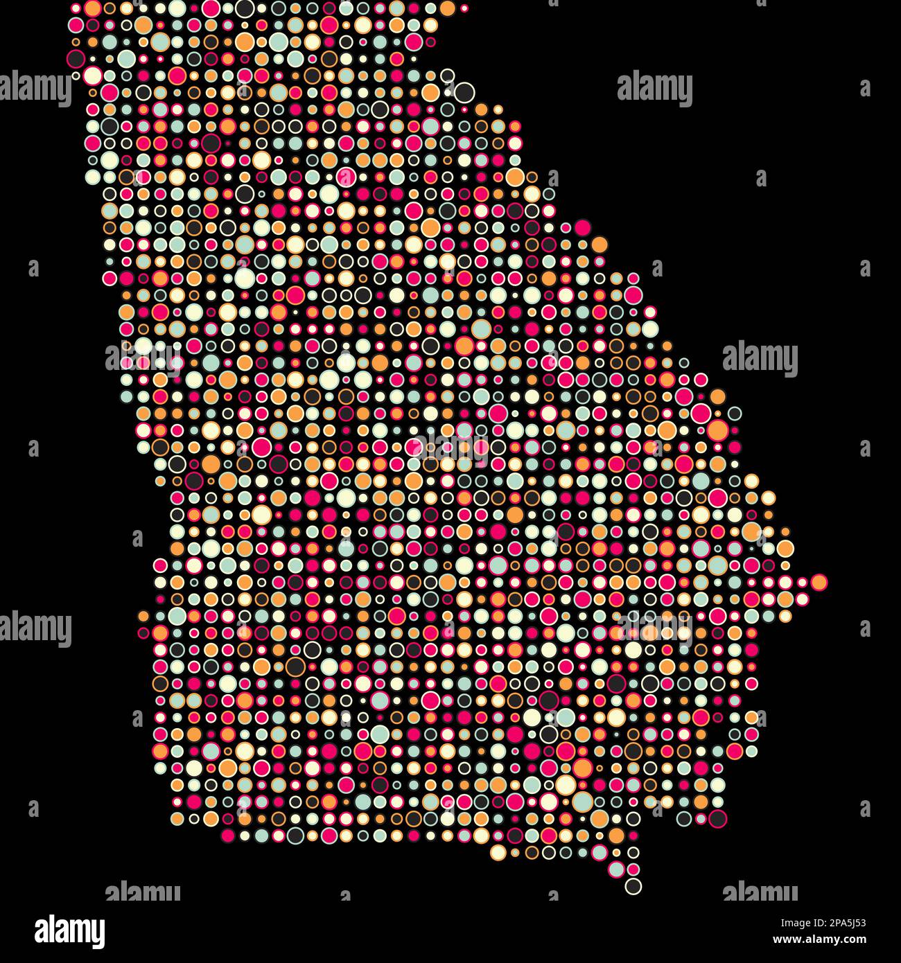 Georgia Map Silhouette Pixelated generative pattern illustration Stock ...