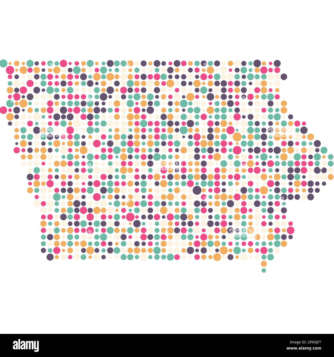 Iowa Map Silhouette Pixelated generative pattern illustration Stock ...