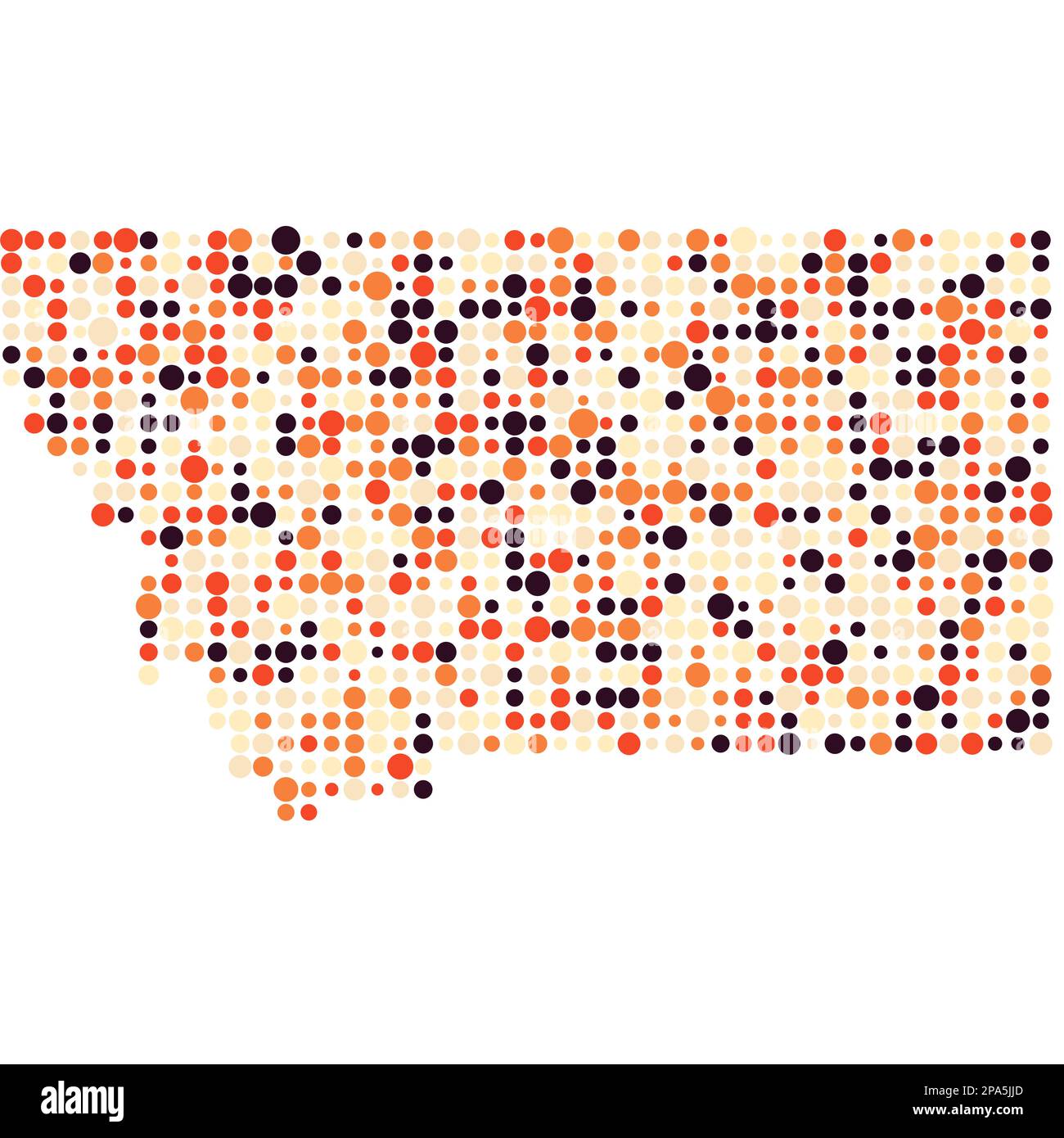 Montana Map Silhouette Pixelated generative pattern illustration Stock ...