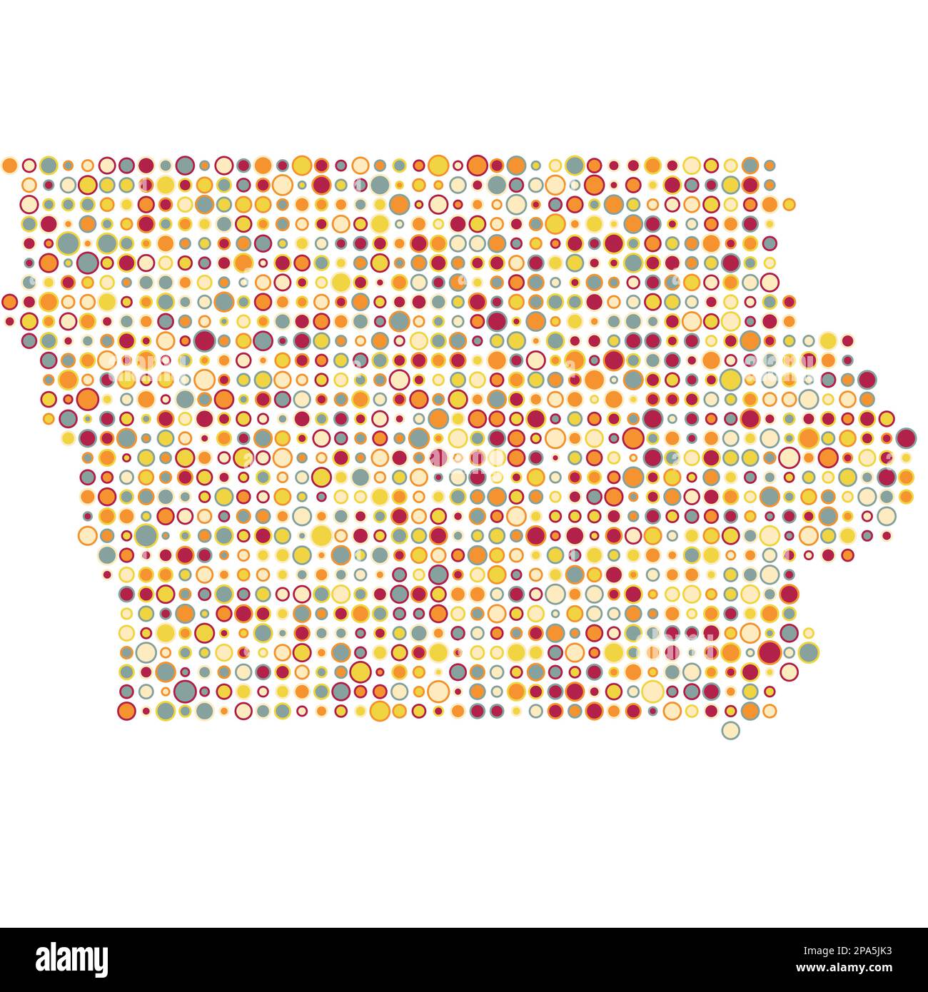 Iowa Map Silhouette Pixelated generative pattern illustration Stock ...