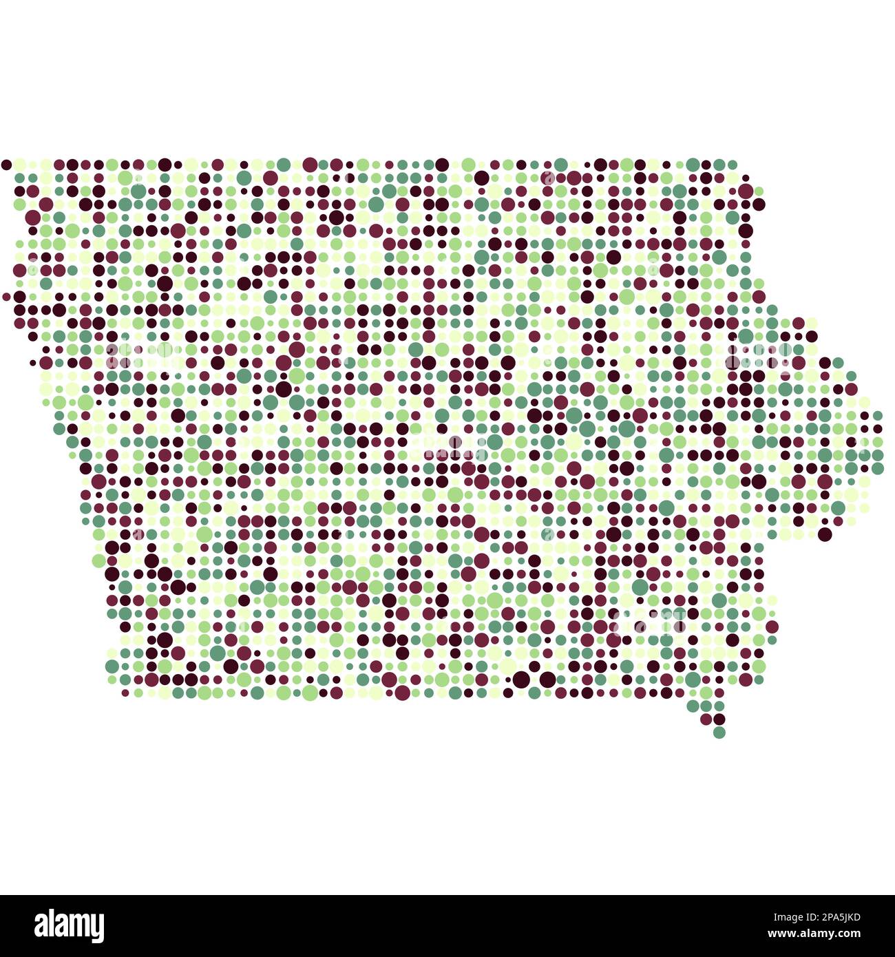 Iowa Map Silhouette Pixelated generative pattern illustration Stock ...