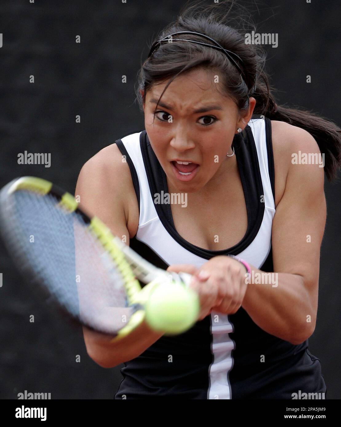 Fort Collins' Amanda Aragon returns a serve against Ponderosa's Erin ...