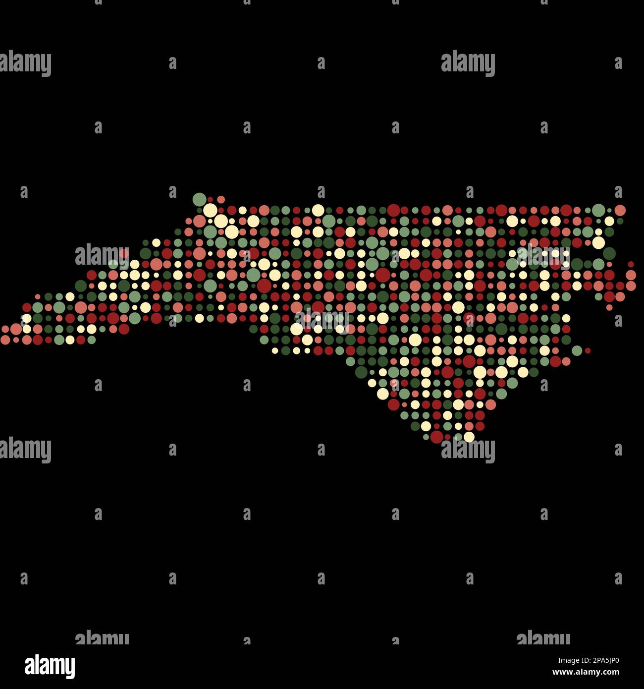 North carolina Map Silhouette Pixelated generative pattern illustration ...