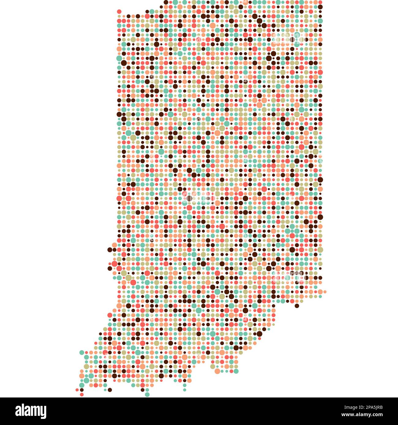 Indiana Map Silhouette Pixelated generative pattern illustration Stock ...