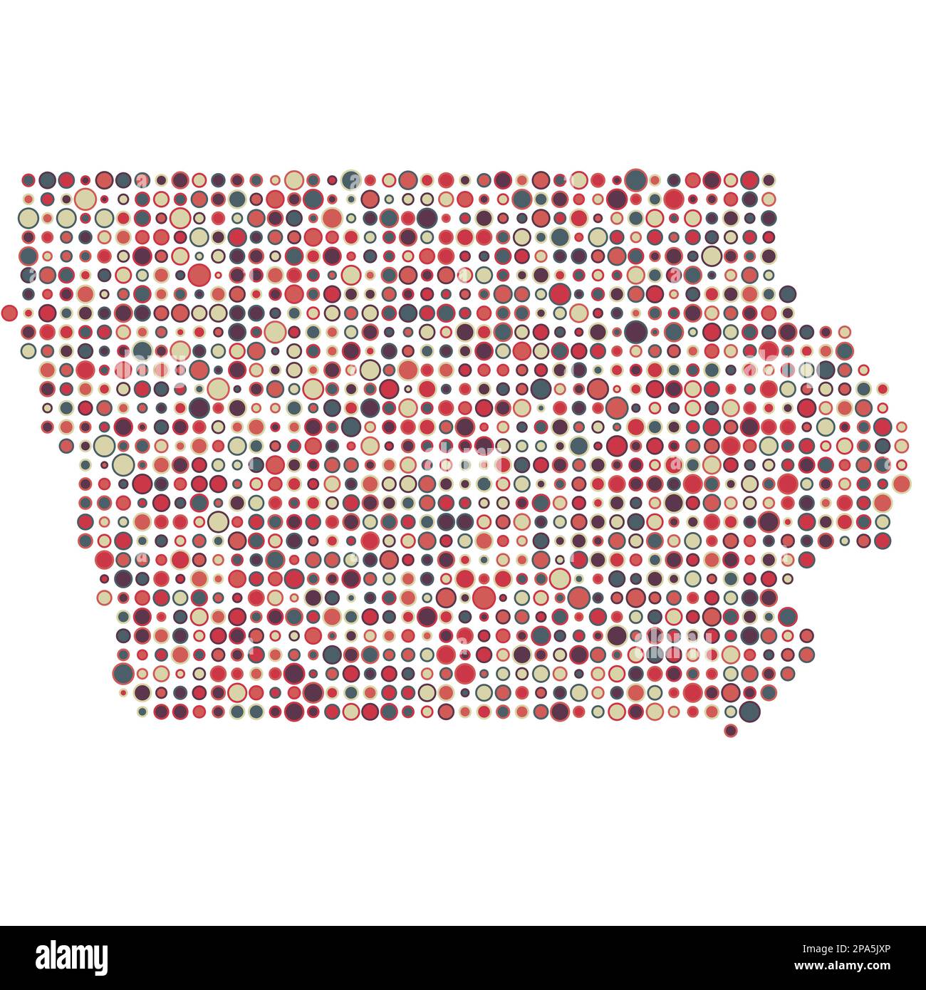 Iowa Map Silhouette Pixelated generative pattern illustration Stock ...