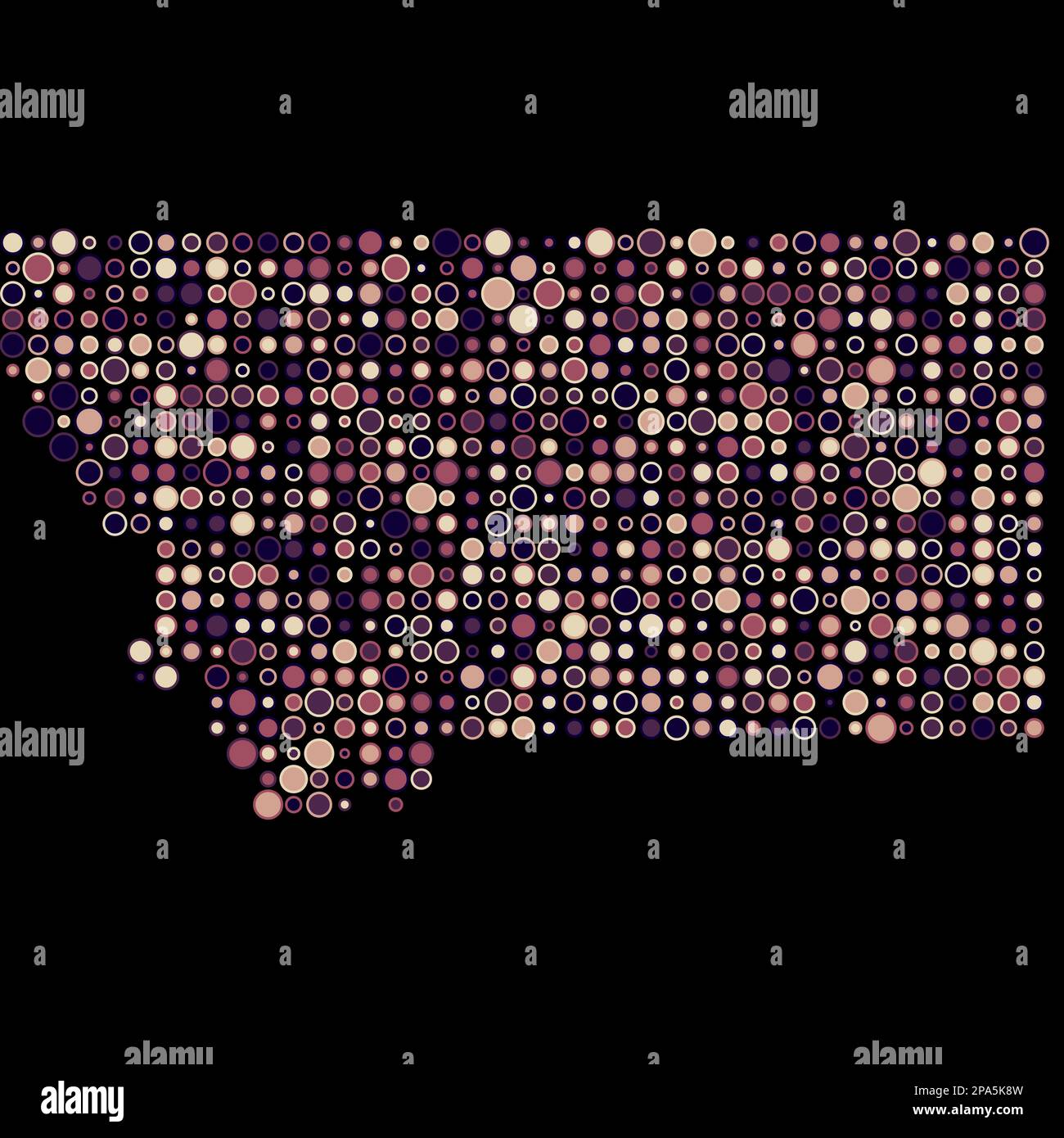 Montana Map Silhouette Pixelated generative pattern illustration Stock ...