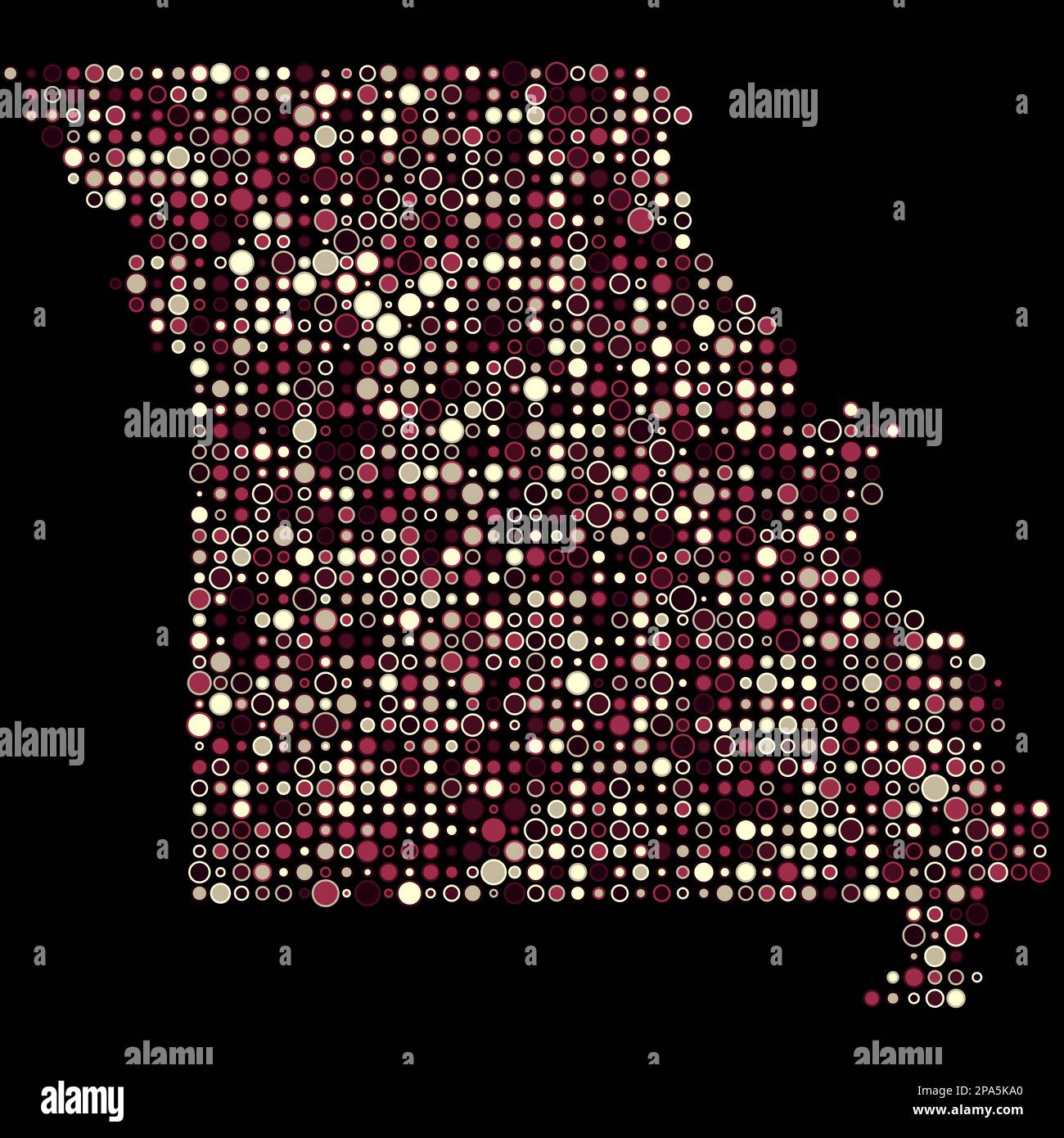 Missouri Map Silhouette Pixelated generative pattern illustration Stock ...