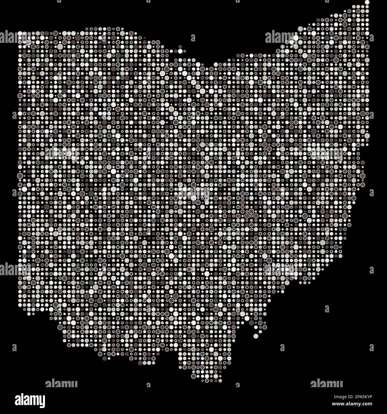 Ohio Map Silhouette Pixelated generative pattern illustration Stock ...