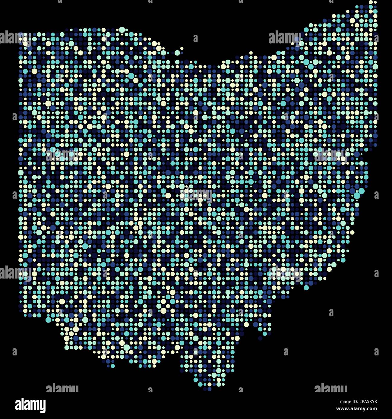 Ohio Map Silhouette Pixelated generative pattern illustration Stock ...