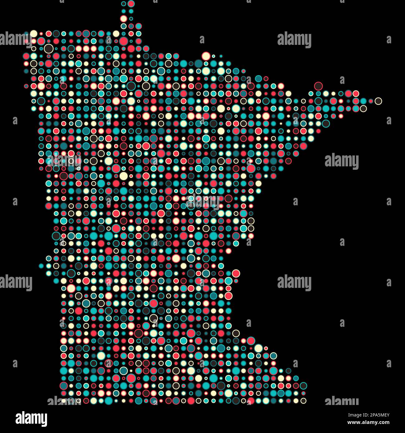 Minnesota Map Silhouette Pixelated generative pattern illustration ...