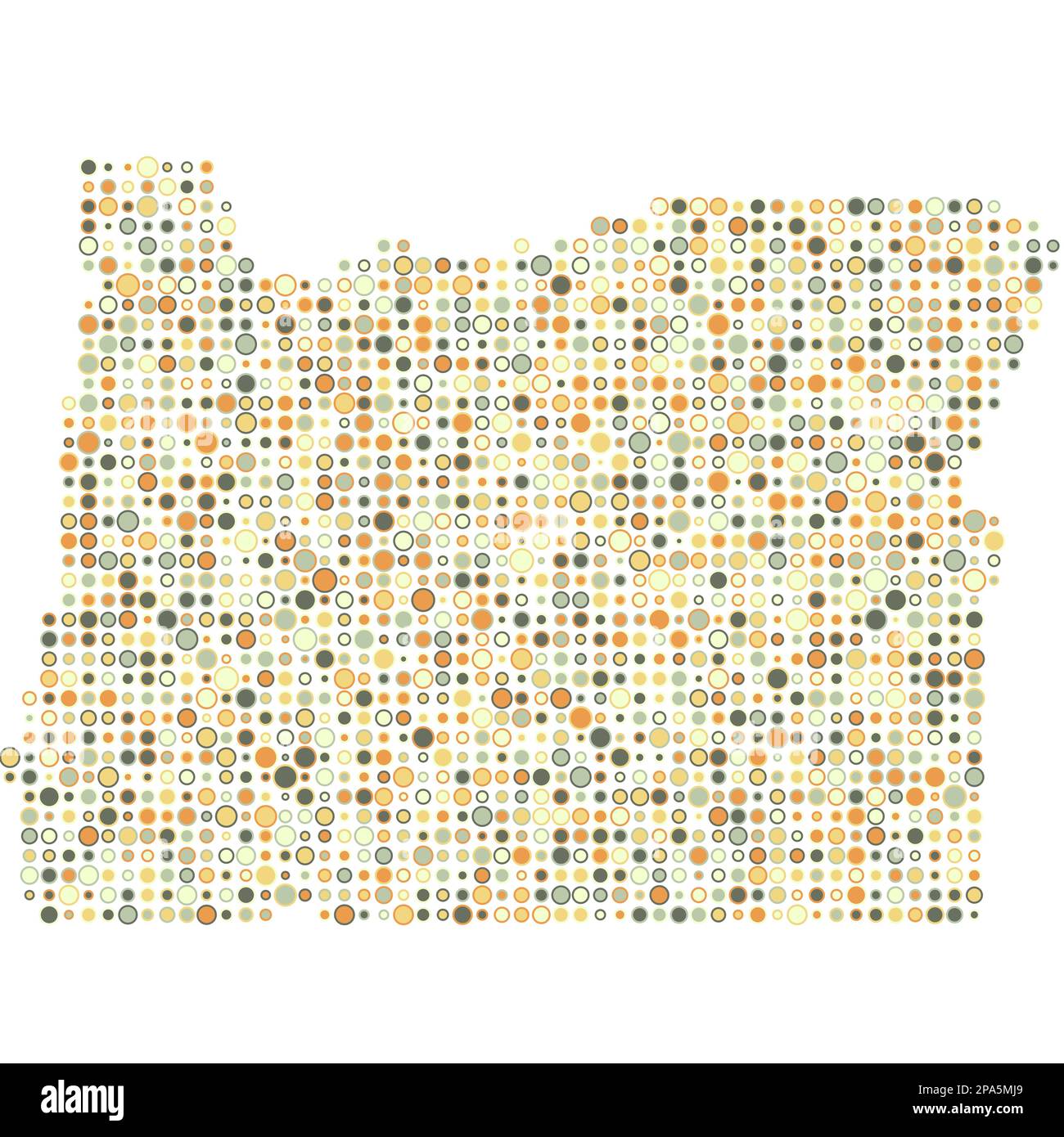 Oregon Map Silhouette Pixelated generative pattern illustration Stock ...