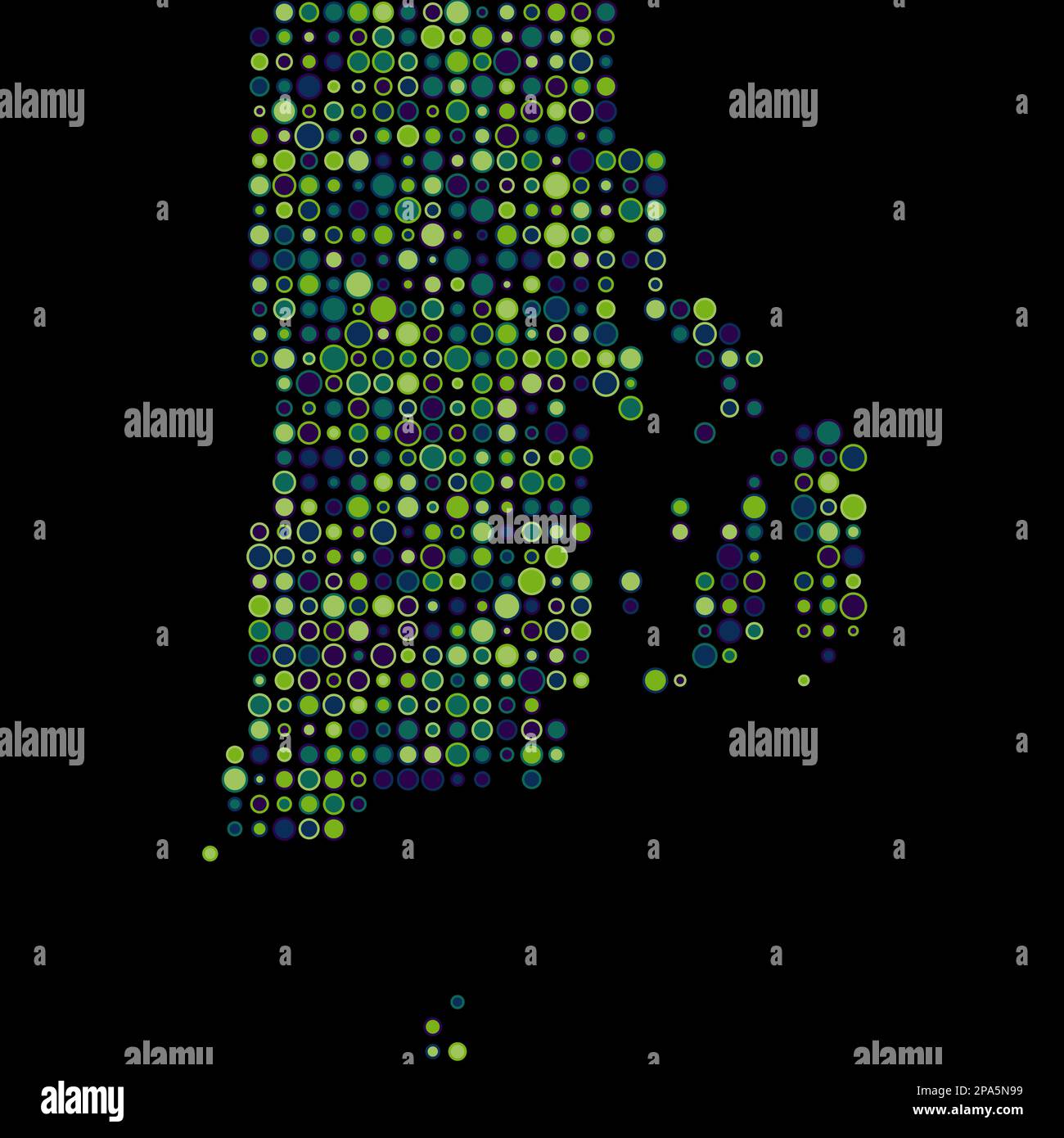 Rhode island Map Silhouette Pixelated generative pattern illustration ...