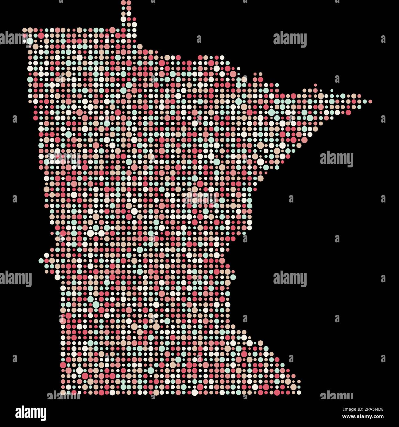 Minnesota Map Silhouette Pixelated generative pattern illustration ...
