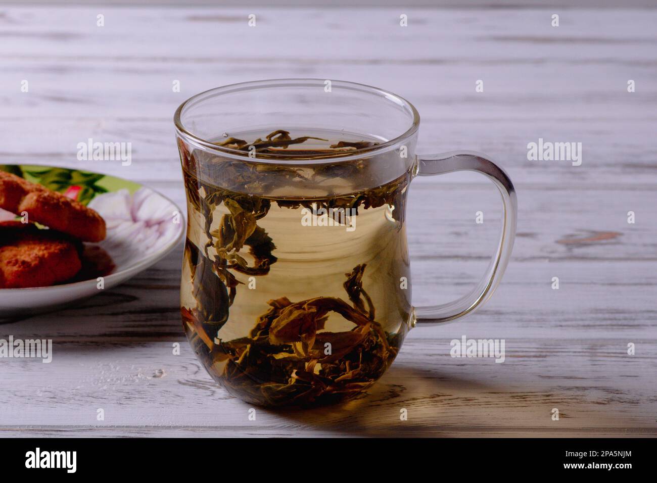 green tea and cookies white background nice yummy Stock Photo - Alamy