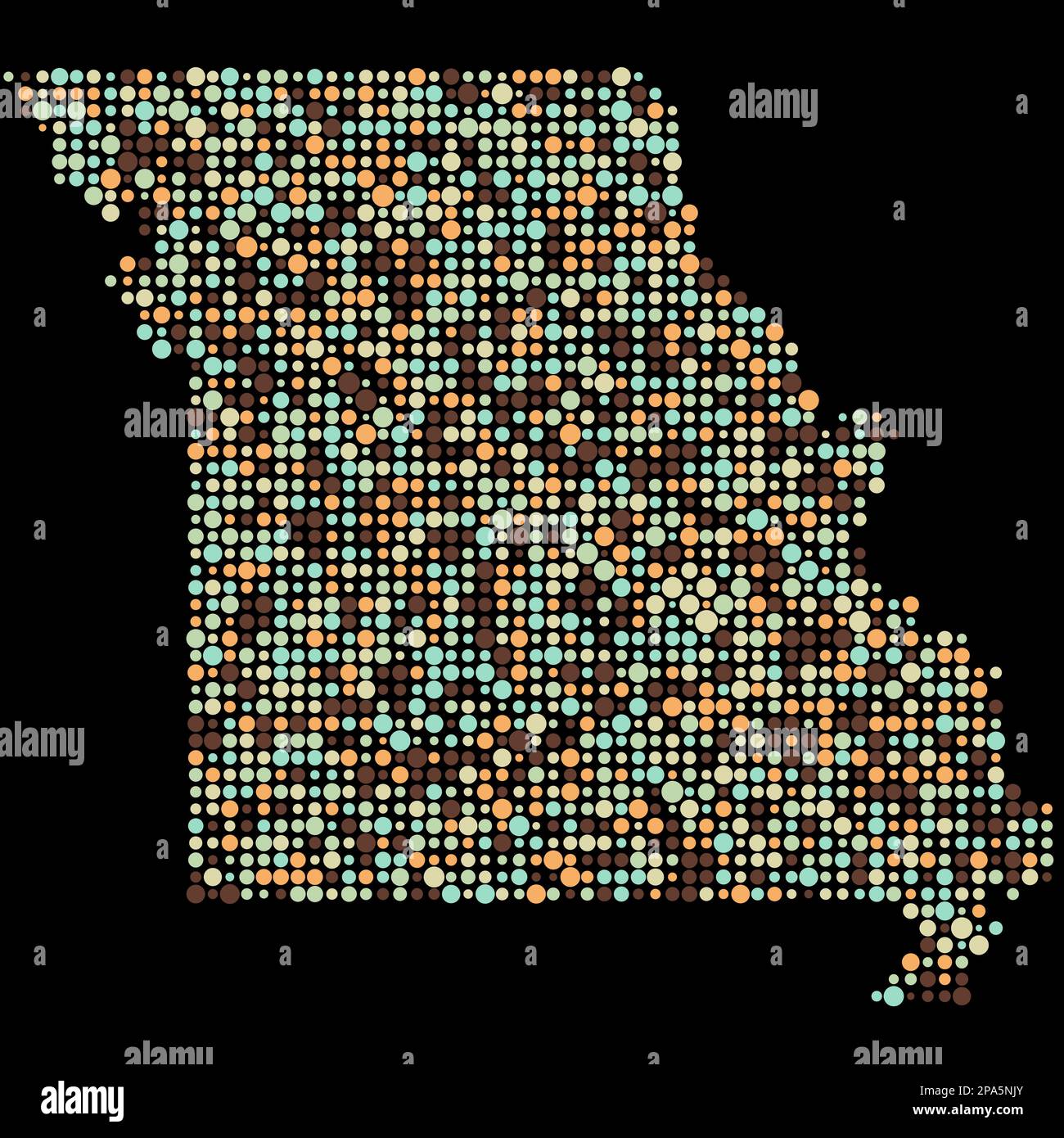 Missouri Map Silhouette Pixelated generative pattern illustration Stock ...
