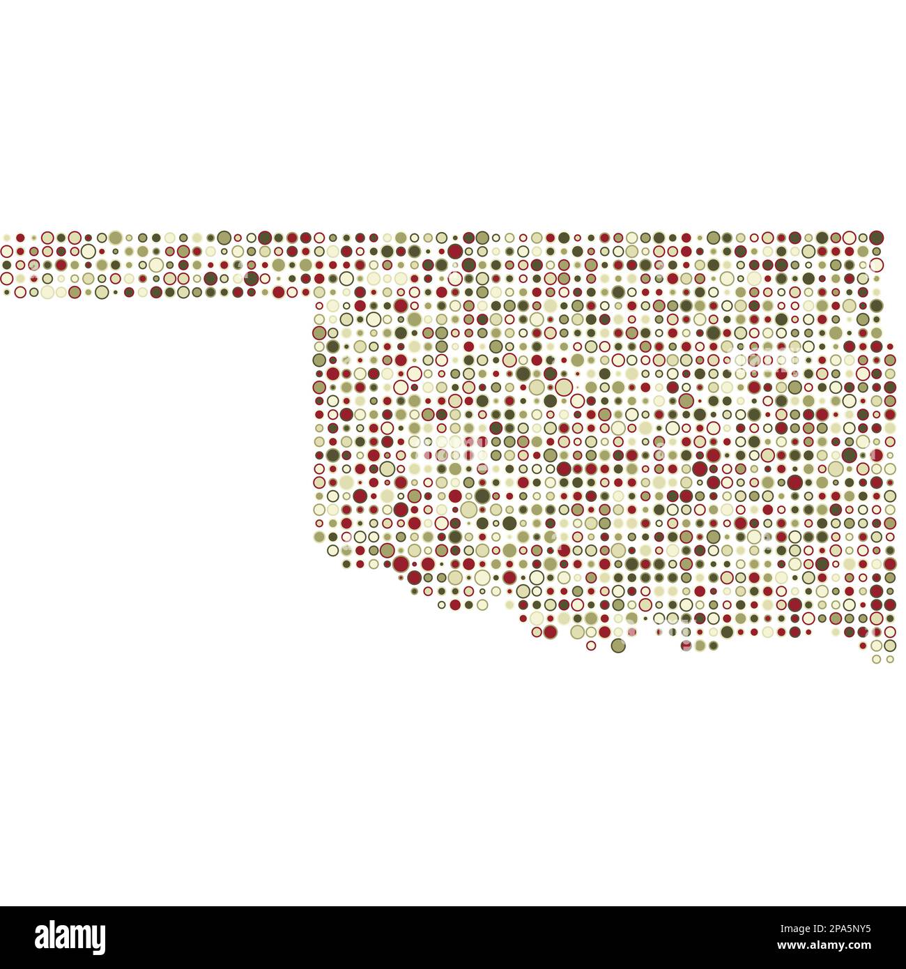 Oklahoma Map Silhouette Pixelated generative pattern illustration Stock ...
