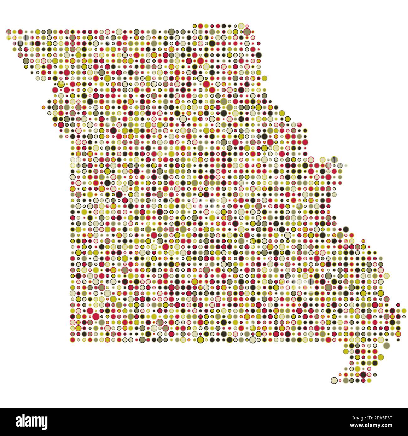 Missouri Map Silhouette Pixelated generative pattern illustration Stock ...