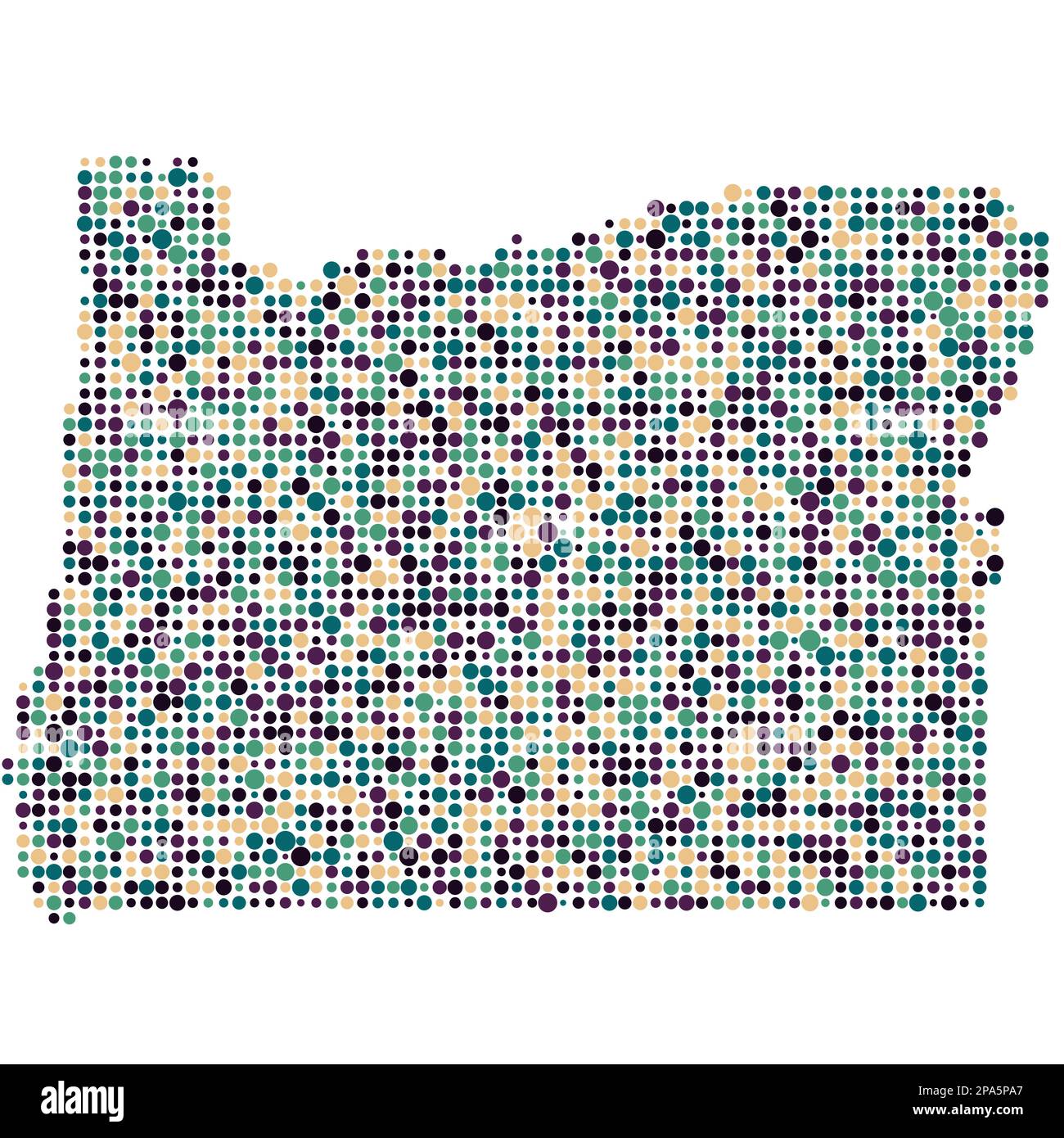 Oregon Map Silhouette Pixelated generative pattern illustration Stock ...