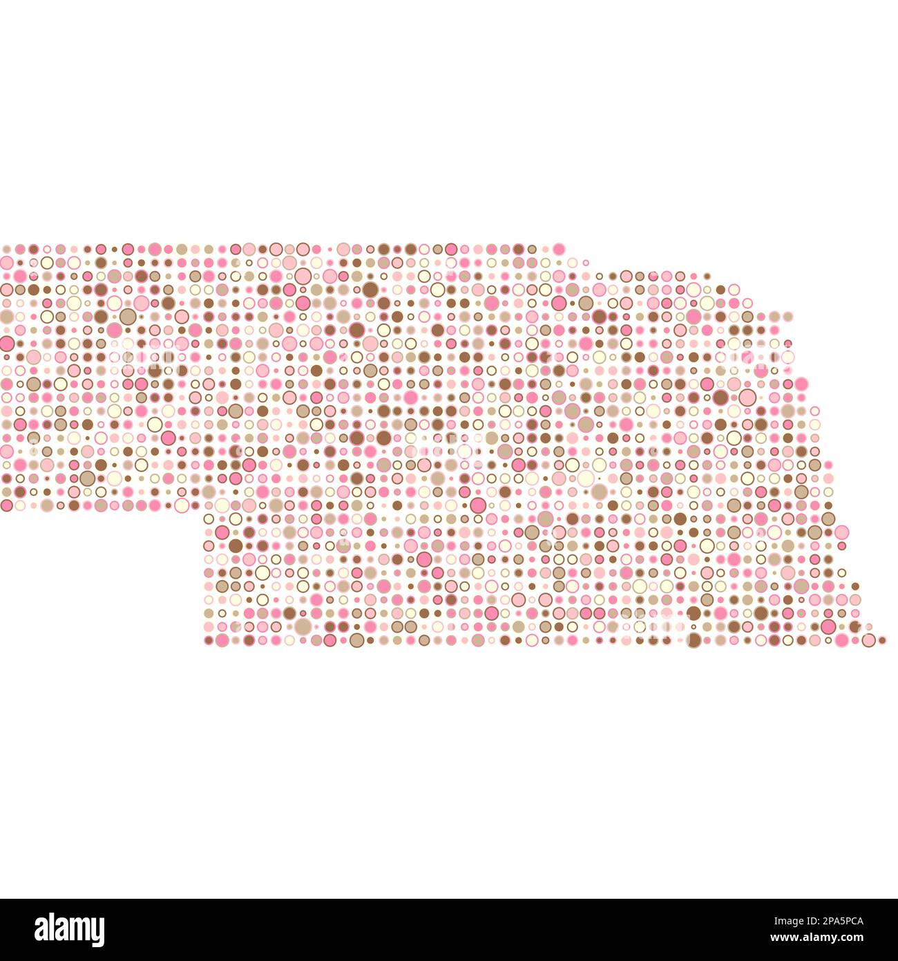 Nebraska Map Silhouette Pixelated generative pattern illustration Stock ...