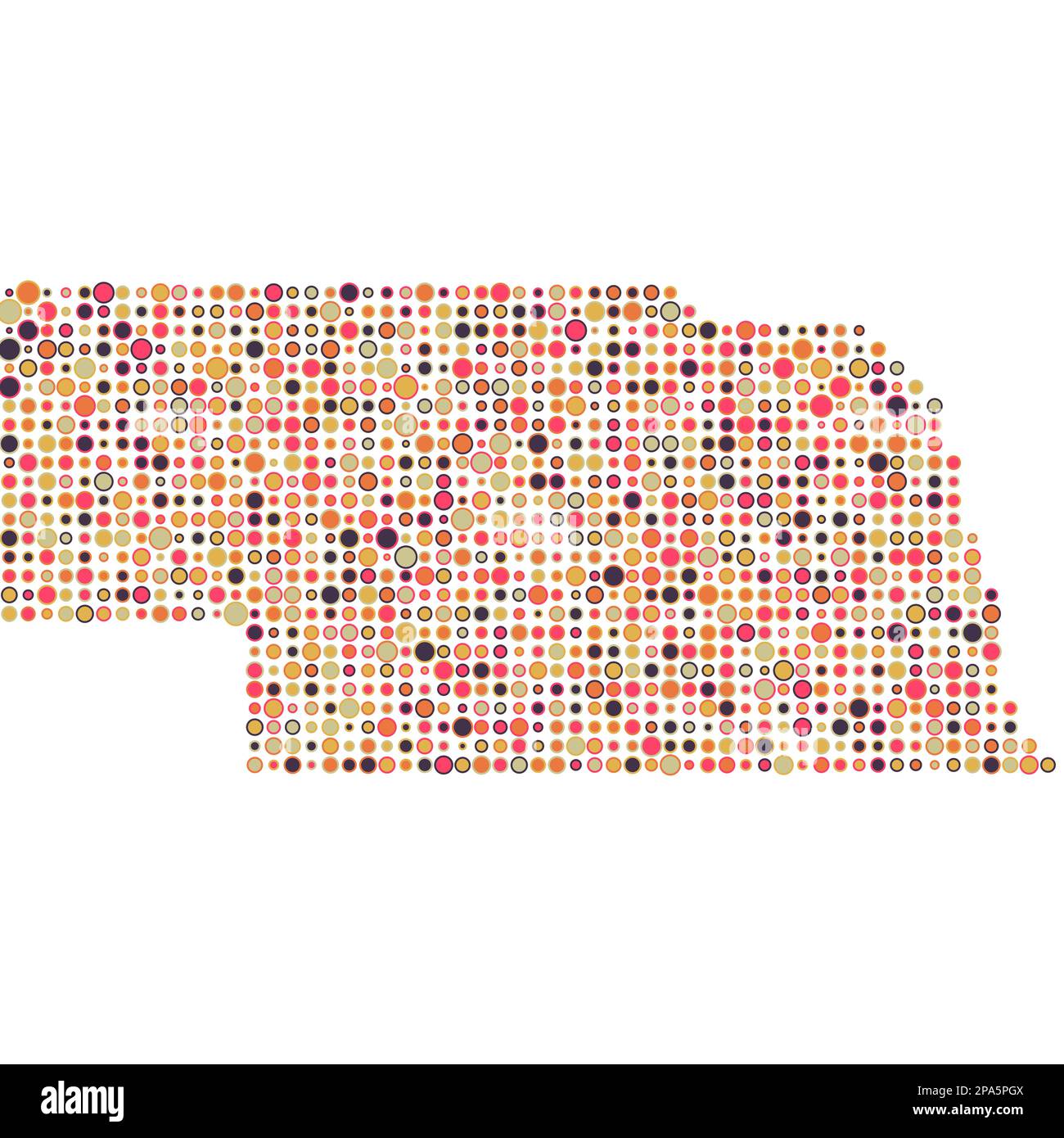Nebraska Map Silhouette Pixelated generative pattern illustration Stock ...