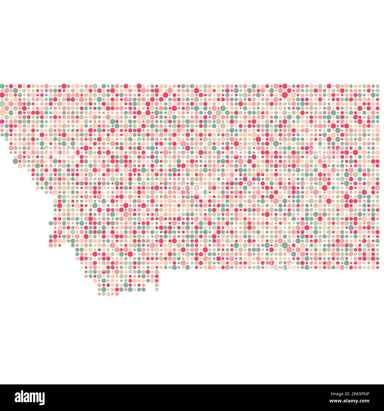 Montana Map Silhouette Pixelated generative pattern illustration Stock ...