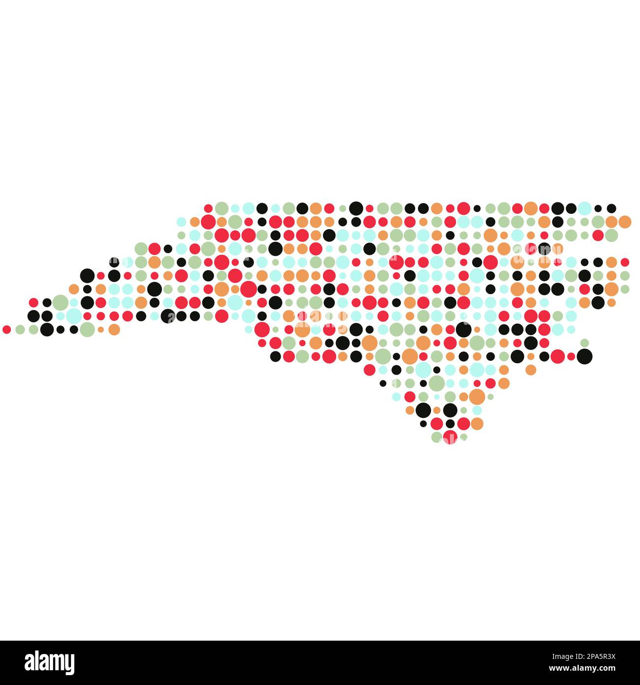 North carolina Map Silhouette Pixelated generative pattern illustration ...