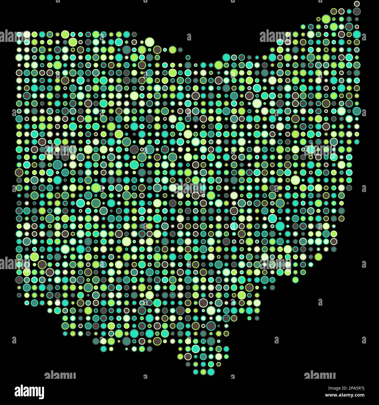 Ohio Map Silhouette Pixelated generative pattern illustration Stock ...