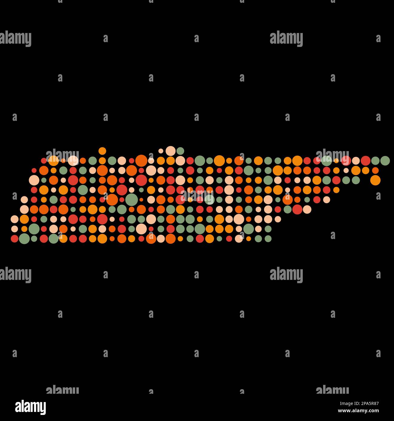 Tennessee Map Silhouette Pixelated generative pattern illustration ...