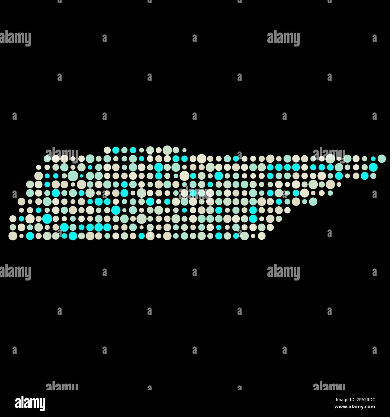 Tennessee Map Silhouette Pixelated generative pattern illustration ...