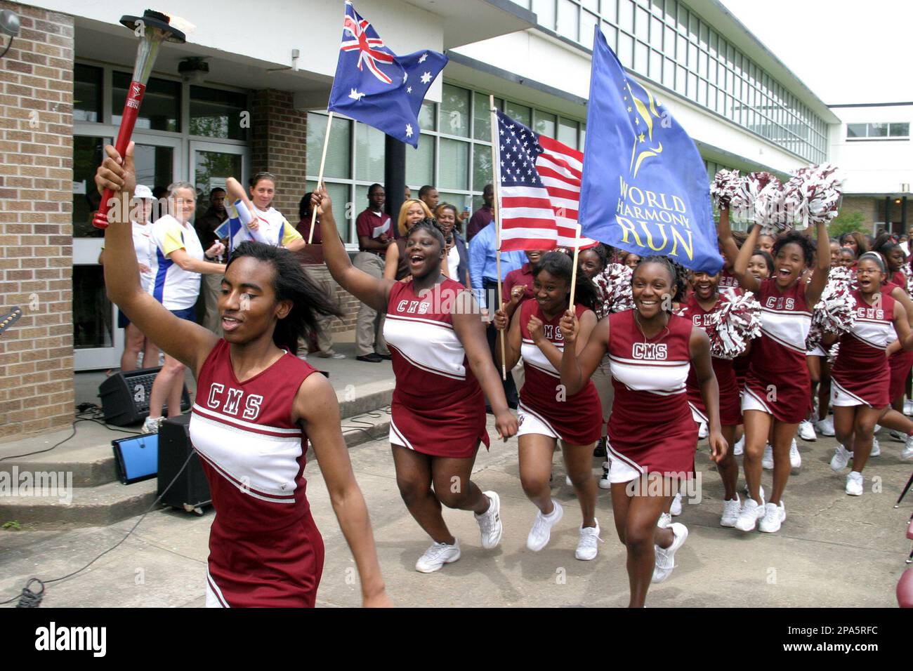 Coleman Middle School cheerleaders, from left foreground, Jasmine ...