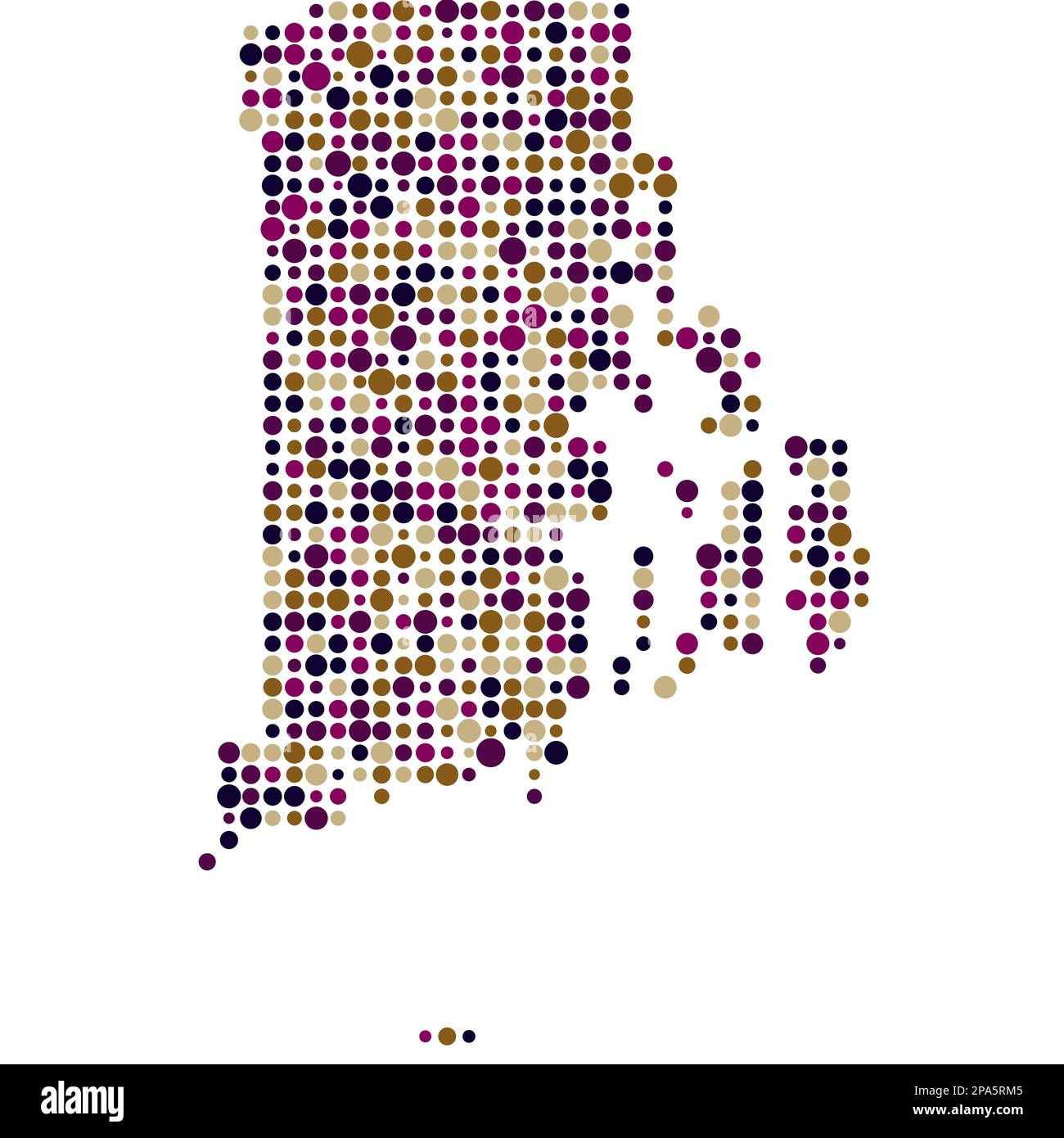 Rhode island Map Silhouette Pixelated generative pattern illustration ...