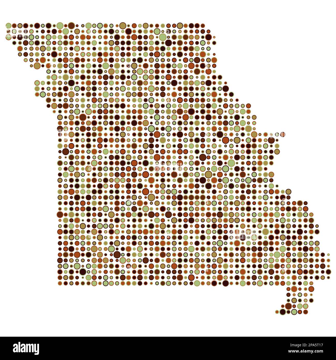 Missouri Map Silhouette Pixelated generative pattern illustration Stock ...