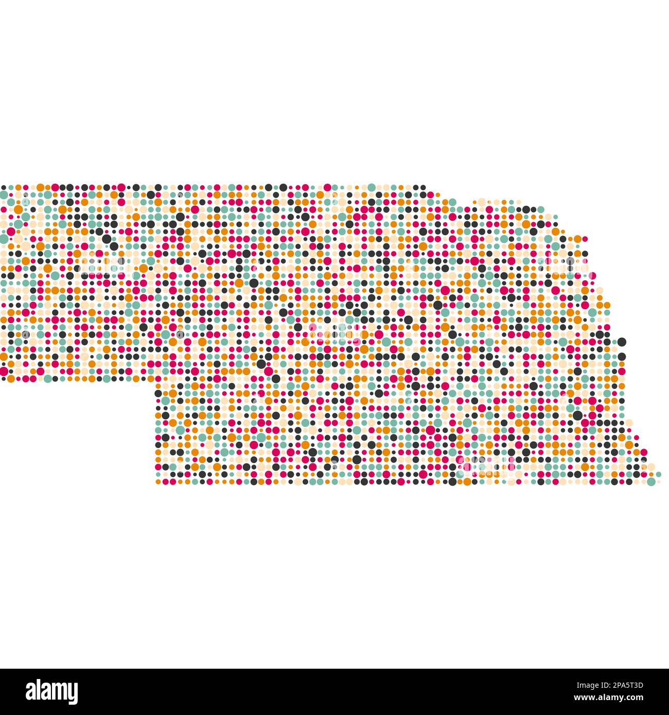 Nebraska Map Silhouette Pixelated generative pattern illustration Stock ...