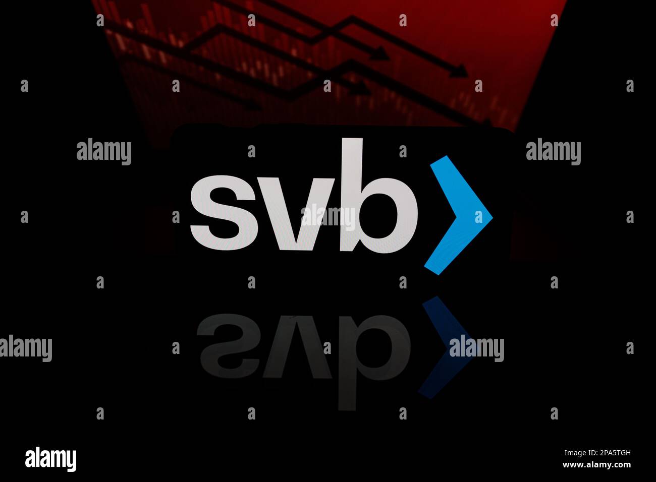Kaunas, Lithuania - 2023 March 11: Silicon Valley Bank logo in red ... Kaunas, Lithuania - 2023 March 11: Silicon Valley Bank logo in red ...